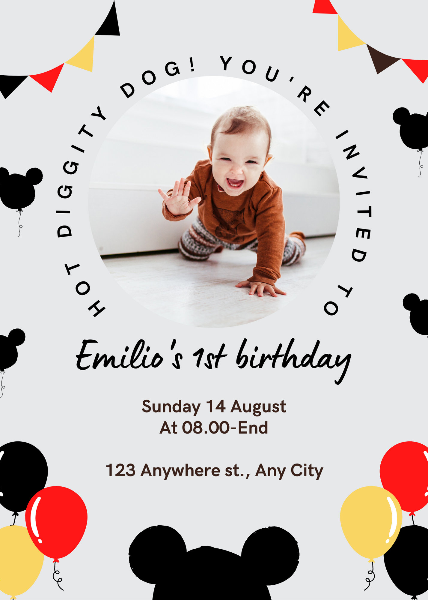 Invitación de cumpleaños de Mickey Mouse, Invitación de Bday, Fiesta ...