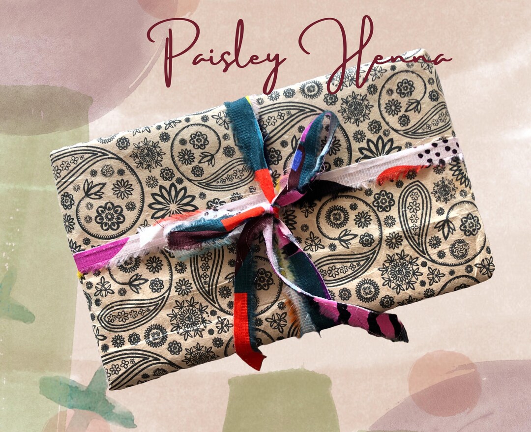 Handmade Sustainable Paisley Paper Sheet | Eco-friendly Textured ...