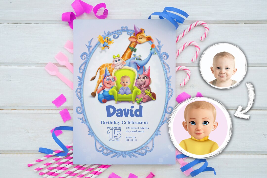 Custom Birthday Announcement Card Caricature Portrait From - Etsy