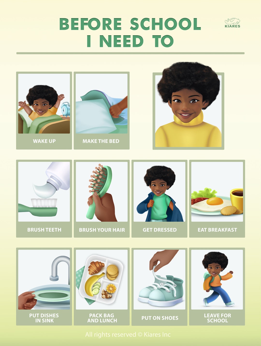 Autism Routine Chart - 12x16 Inches Visual Schedule Board, Morning ...