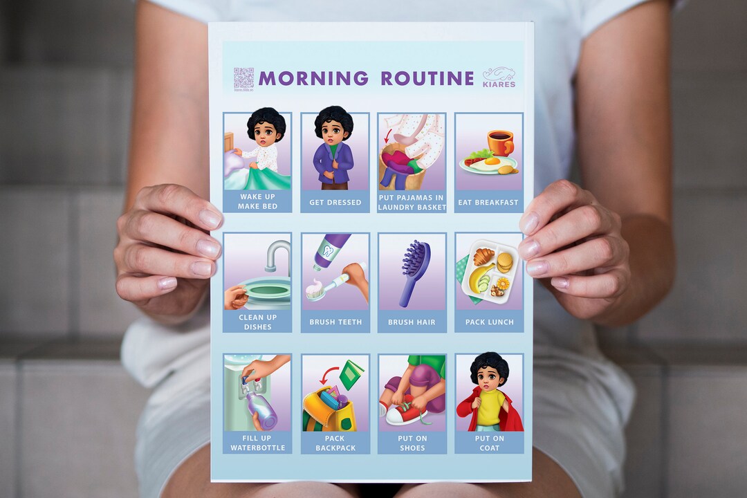 Coping Skills Poster, Personalized Cartoon From Photo, Toddler Morning ...