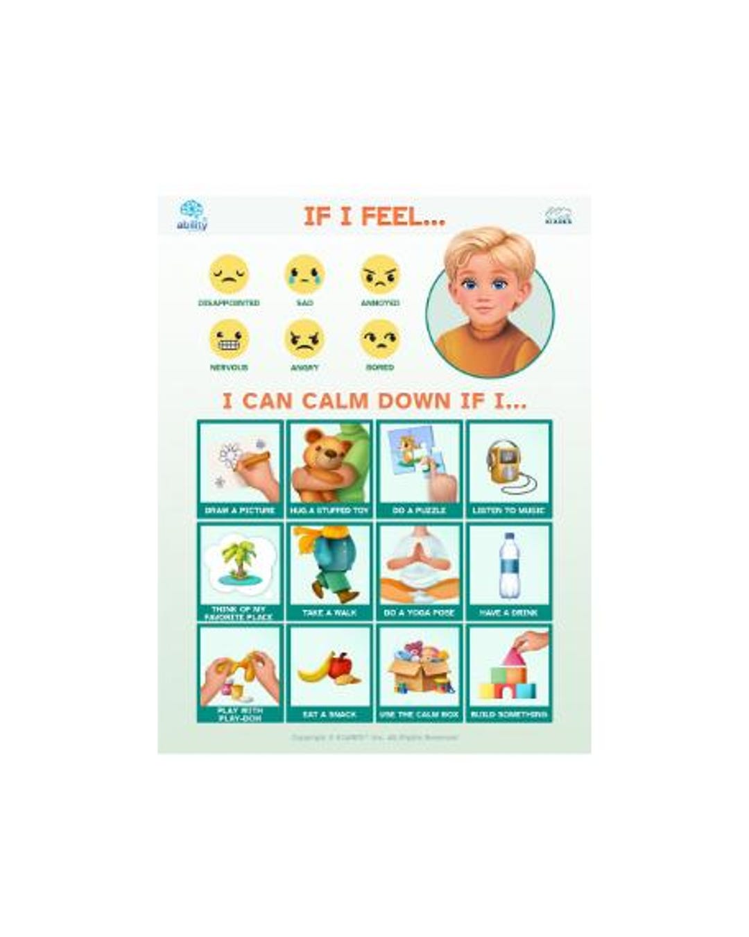Feelings Chart for Kids: Emotions Poster, Coping Skills Visual Aid - Etsy