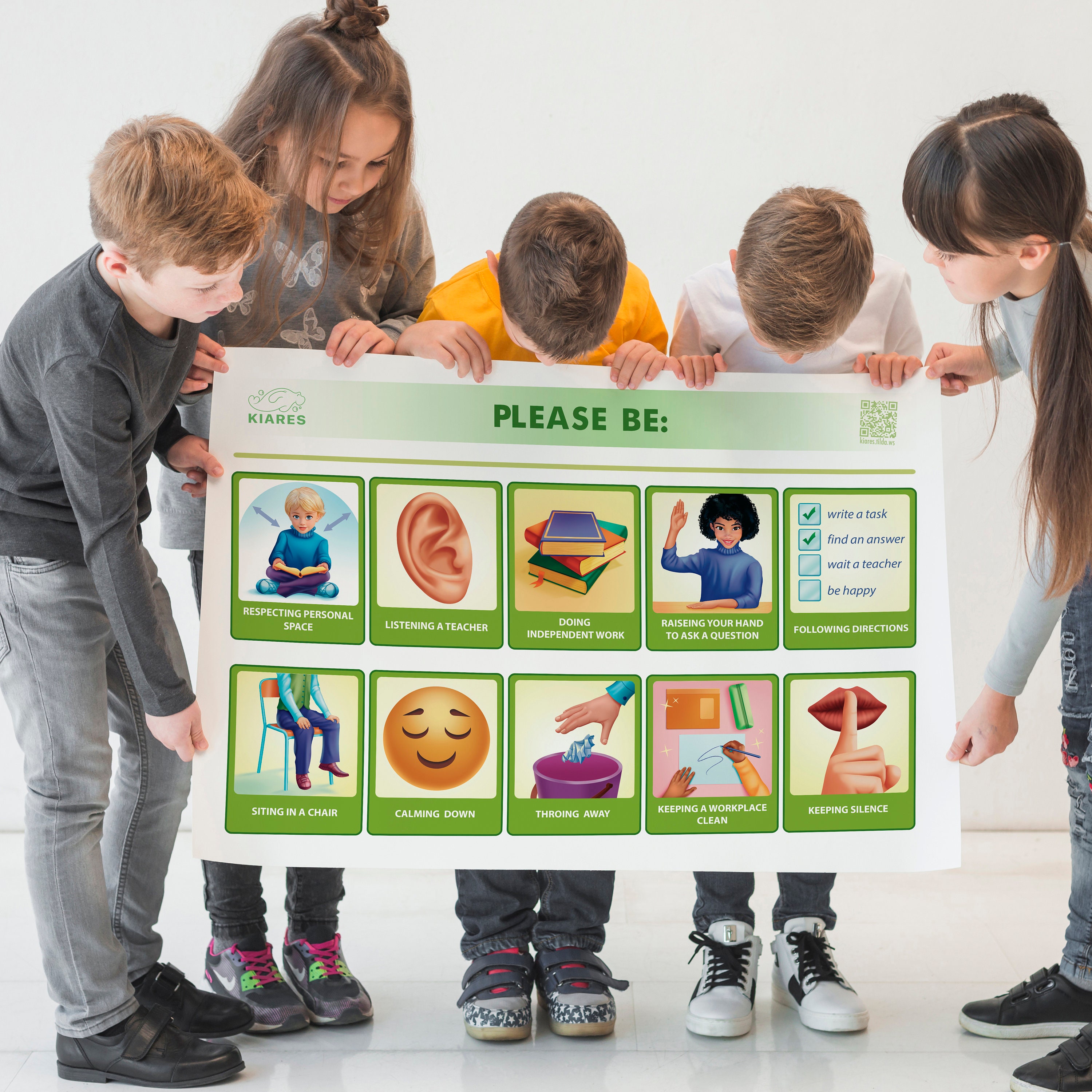 Classroom Expectations Poster, Kindergarten Wall Art, Colorful ...