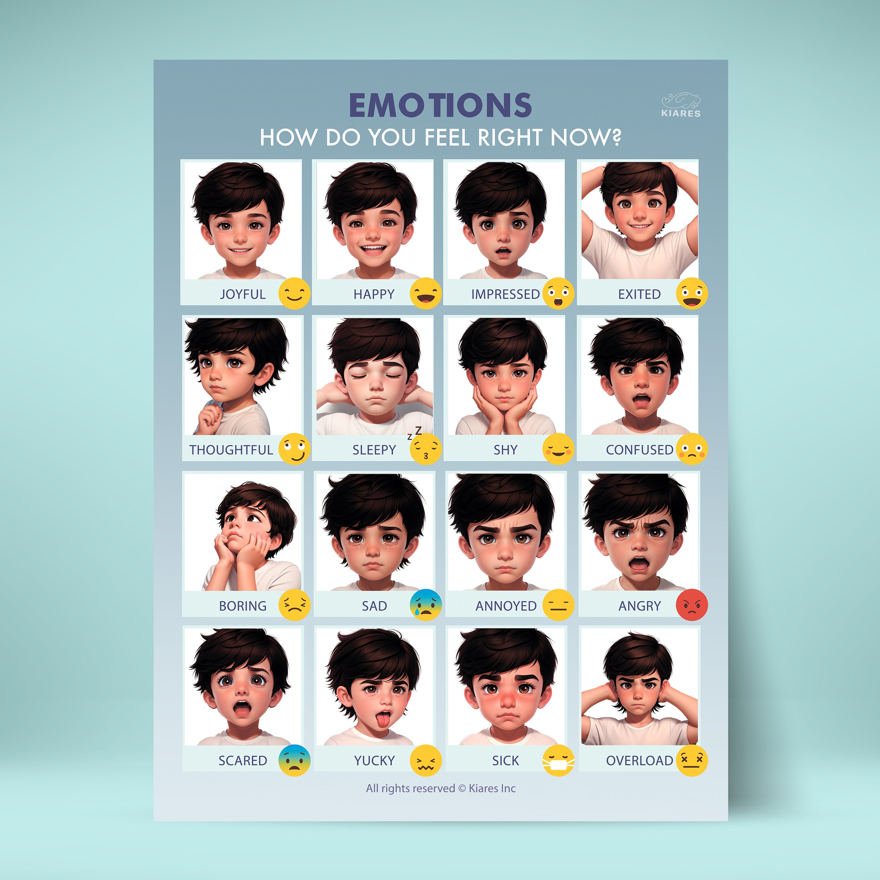 Emotions Posters, Feeling Poster, Emotion Charts, Feelings Print ...