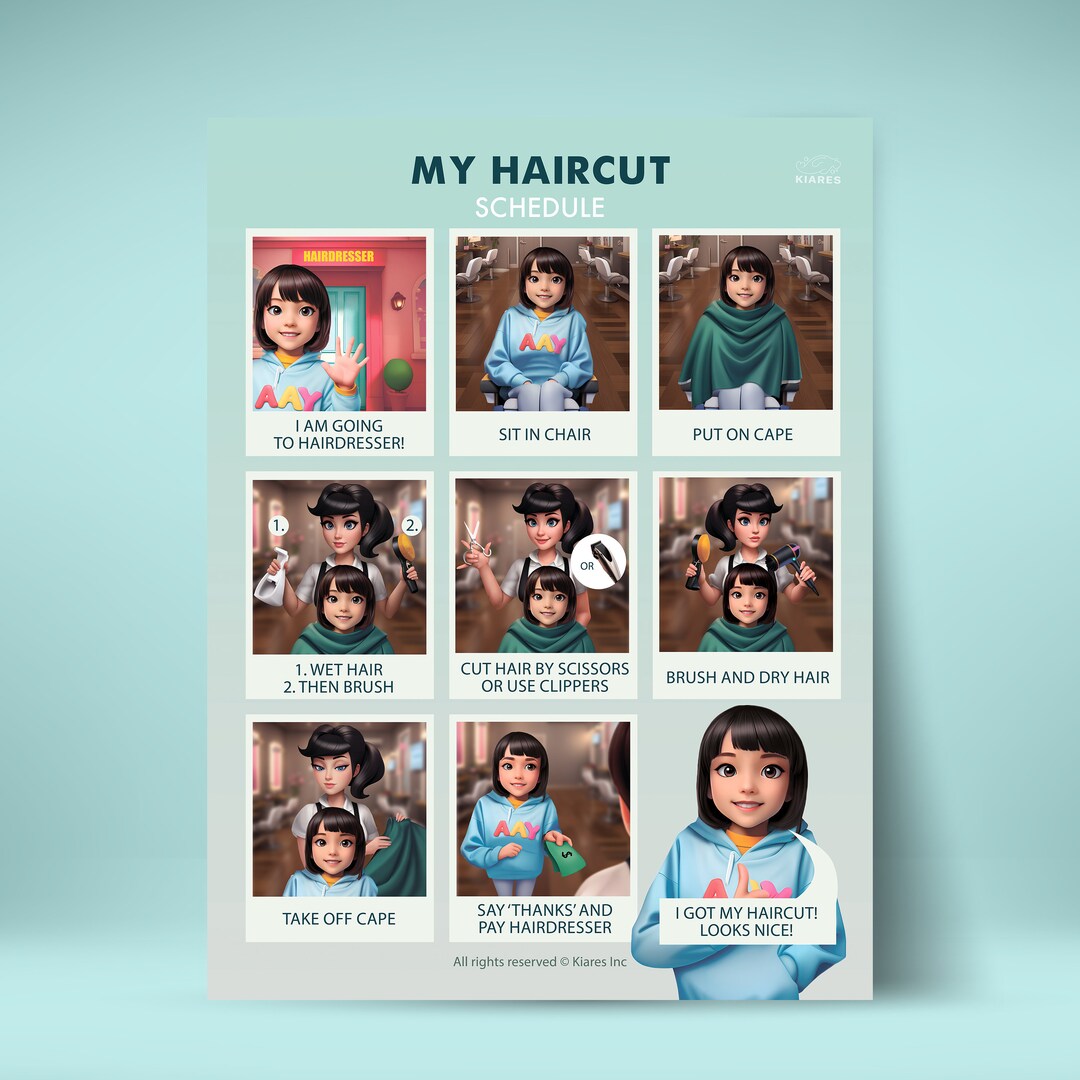 Haircut Visual Schedule Poster: Autism, ADHD, Special Needs - Etsy