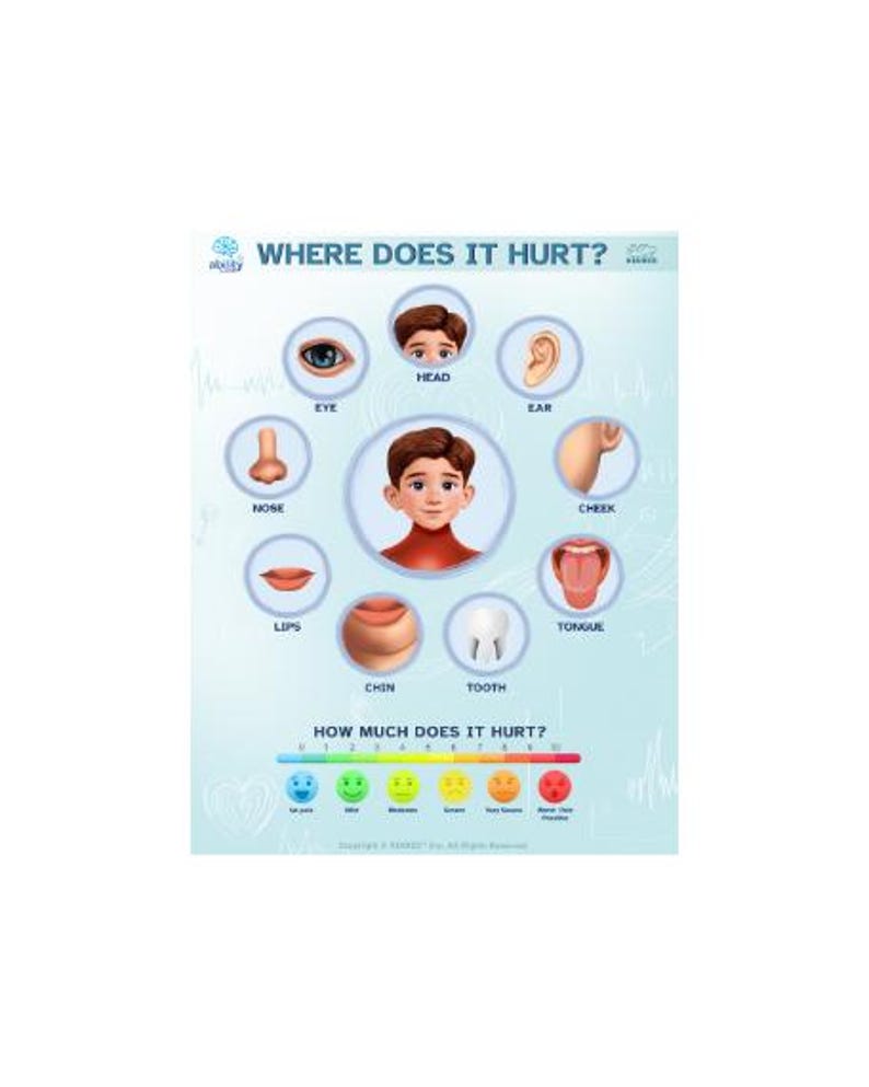 Pain Chart for Kids | Autism & Special Needs Visual Aid | Body Parts ...