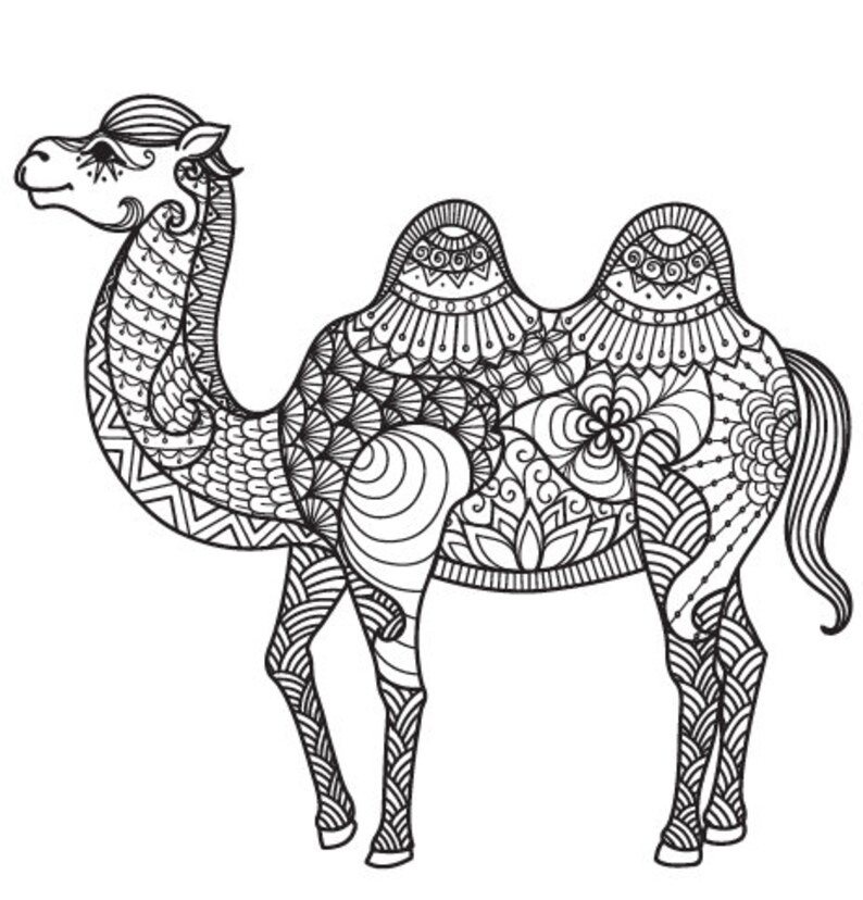 Animal Coloring Pages: 75 Animals Adult Coloring Book | 75 Digital ...