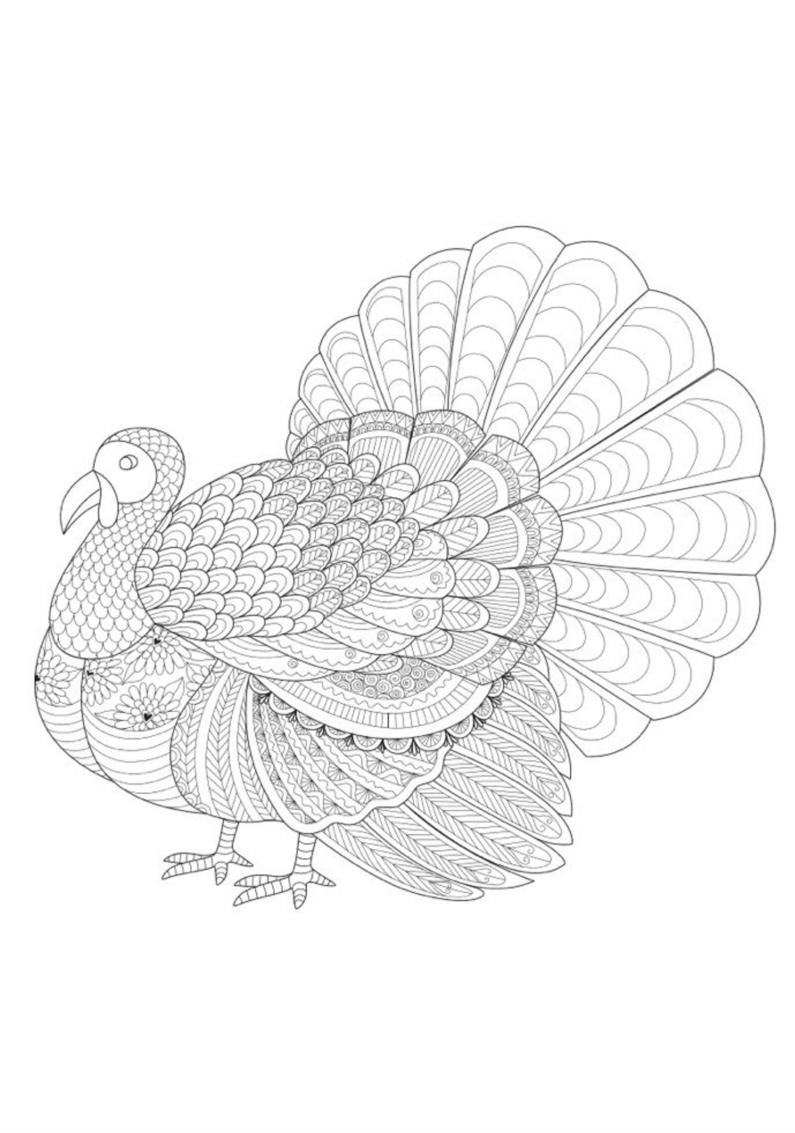 Animal Coloring Pages: 75 Animals Adult Coloring Book | 75 Digital ...