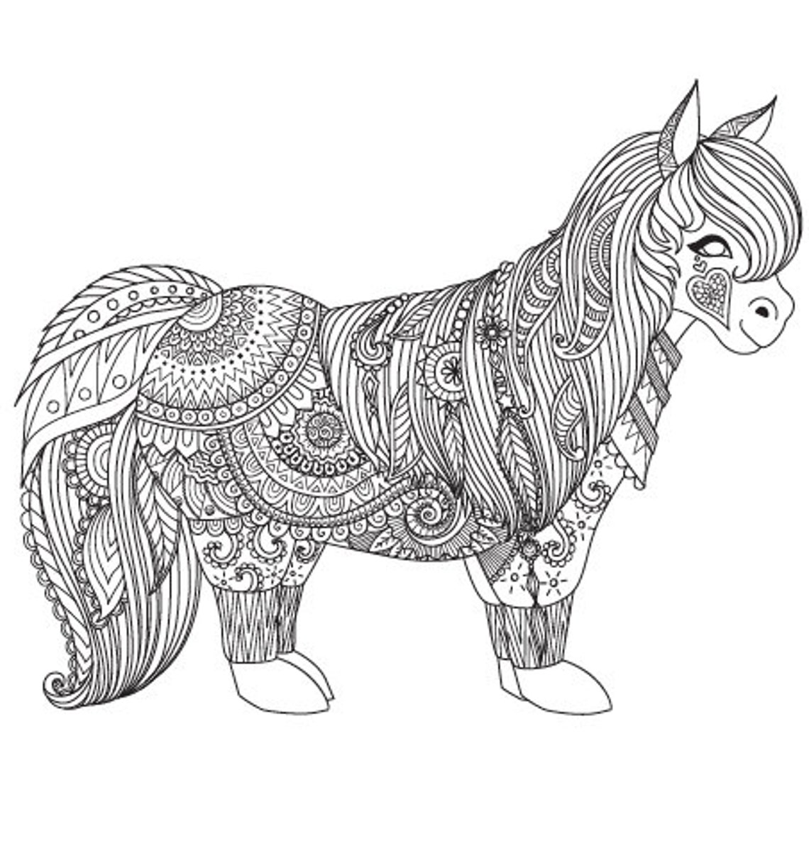 Animal Coloring Pages: 75 Animals Adult Coloring Book | 75 Digital ...