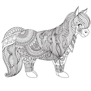 Animal Coloring Pages: 75 Animals Adult Coloring Book | 75 Digital ...
