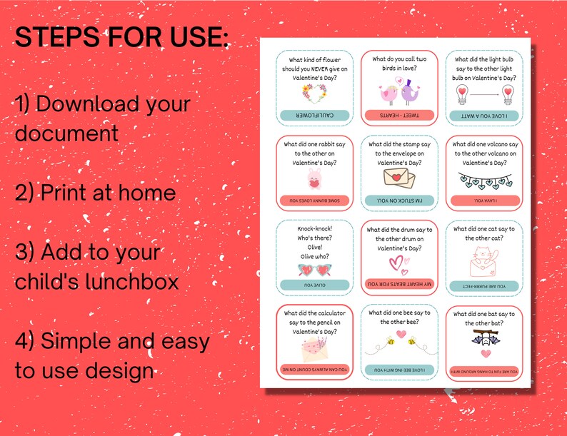 Printable Valentine's Day Lunchbox Notes, Jokes for Kids, Food Puns for ...