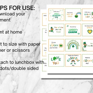 Printable St. Patrick's Day Lunchbox Notes for Kids, Saint Patricks Day ...