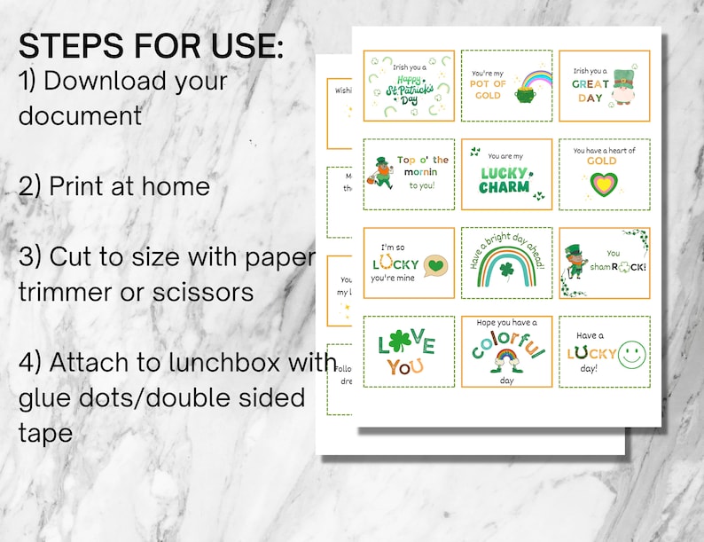 Printable St. Patrick's Day Lunchbox Notes for Kids, Saint Patricks Day ...