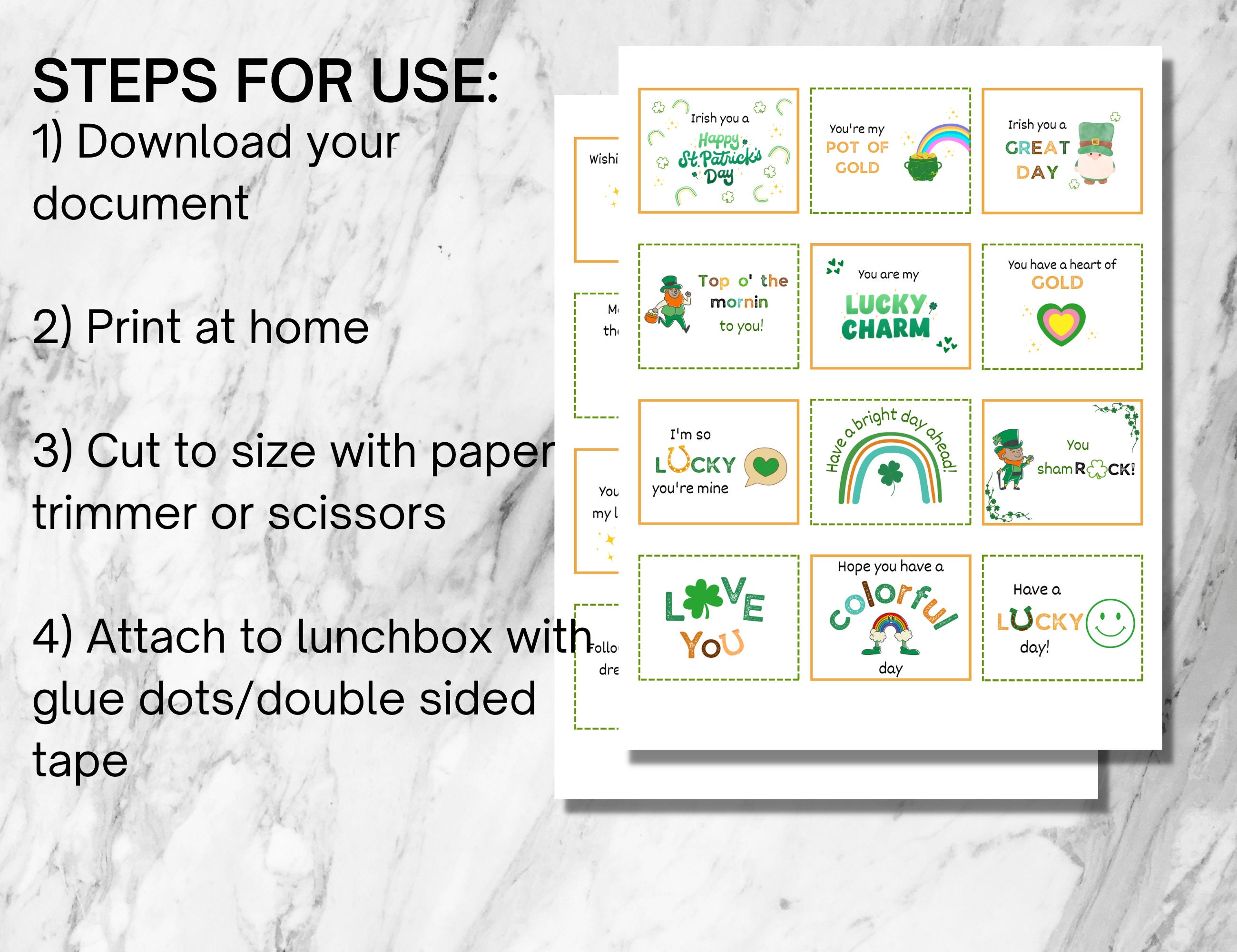 Printable St. Patrick's Day Lunchbox Notes for Kids, Saint Patricks Day ...