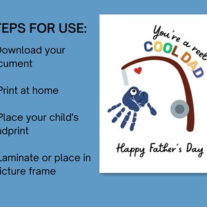 You're a Reel Cool Dad, Printable Fish Handprint Art, Fathers Day Gift ...