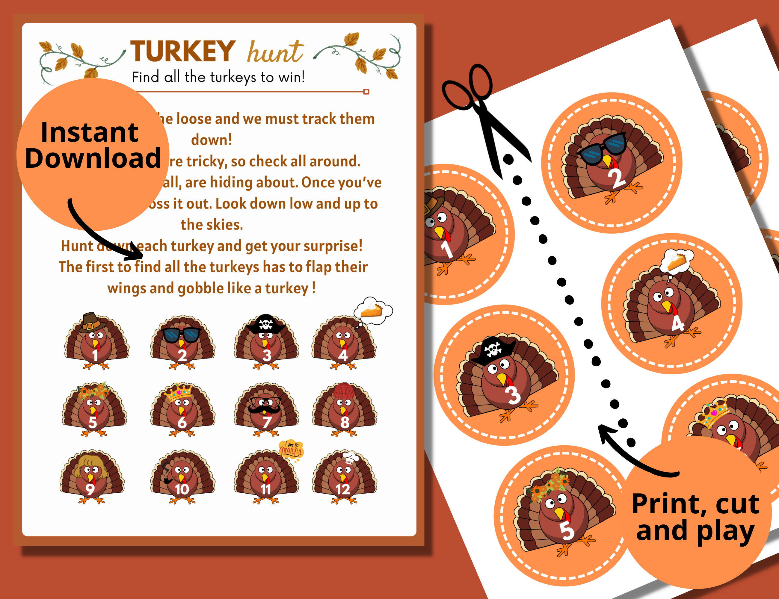 Thanksgiving Scavenger Hunt Thanksgiving Treasure Hunt Outdoor ...