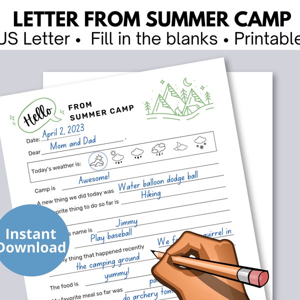 Summer Camp Letter - Etsy