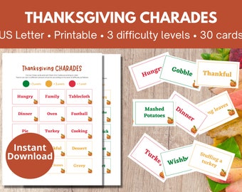 Autumn Charades Party Game Printable PDF Printable 32 - Etsy Canada