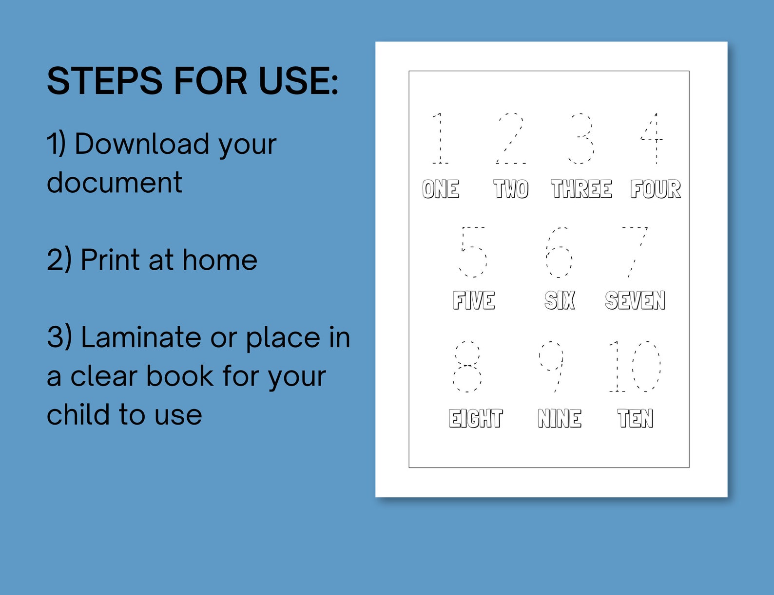 Preschool Number Tracing Worksheet, Handwriting Practice, Number ...