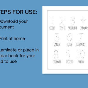 Preschool Number Tracing Worksheet, Handwriting Practice, Number ...