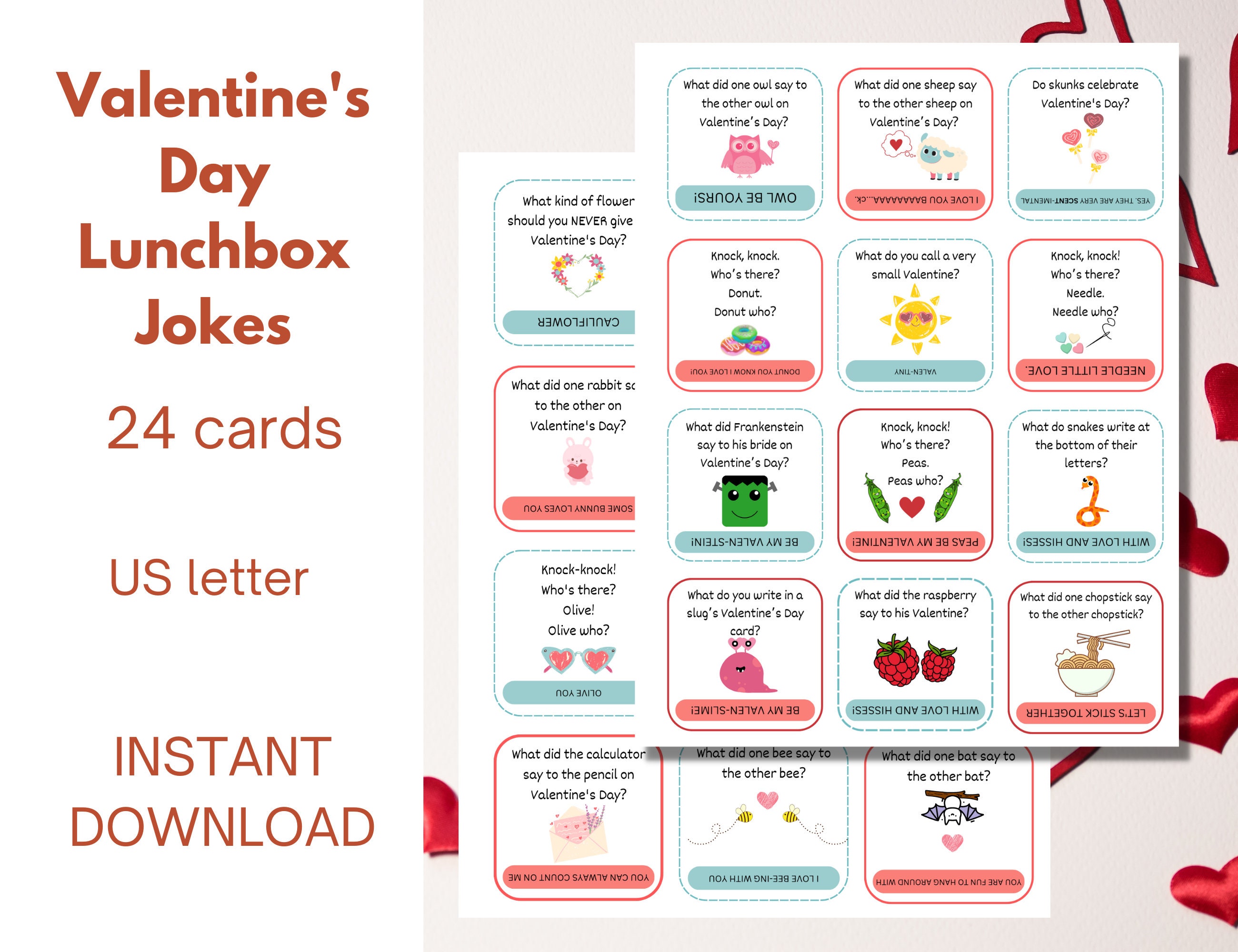 Printable Valentine's Day Lunchbox Notes, Jokes for Kids, Food Puns for ...