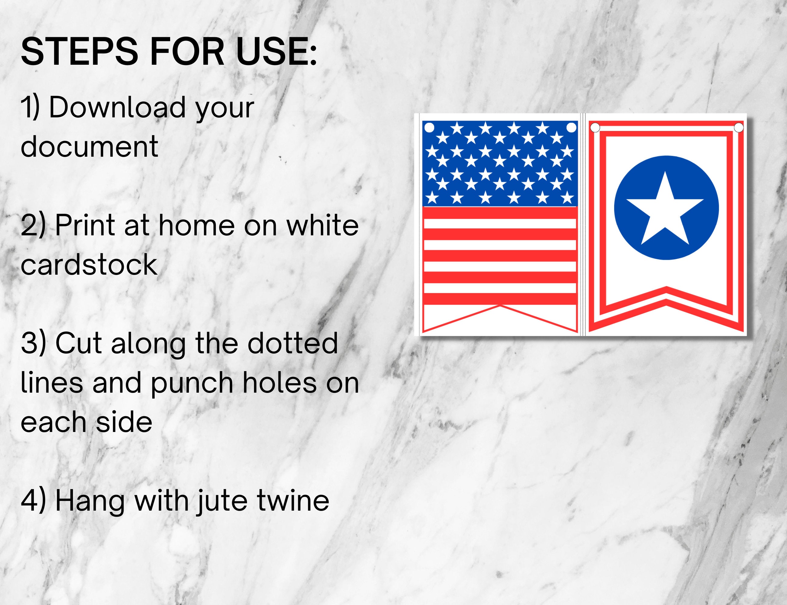 Memorial Day Banner, President's Day Bunting, 4th of July Printable ...