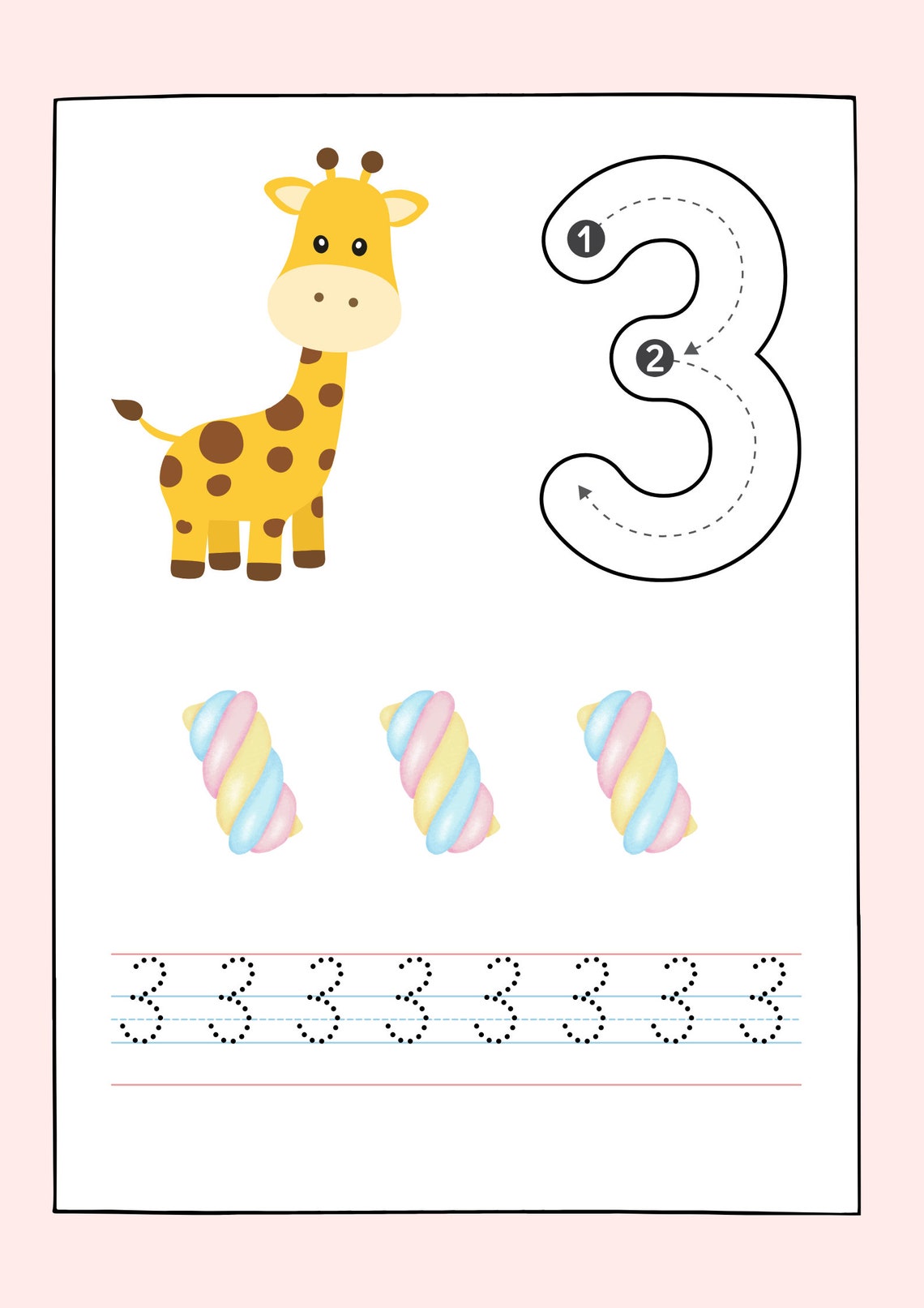 10 Printable Animated Trace the Numbers 0 to 9 Sheets | Preschool ...
