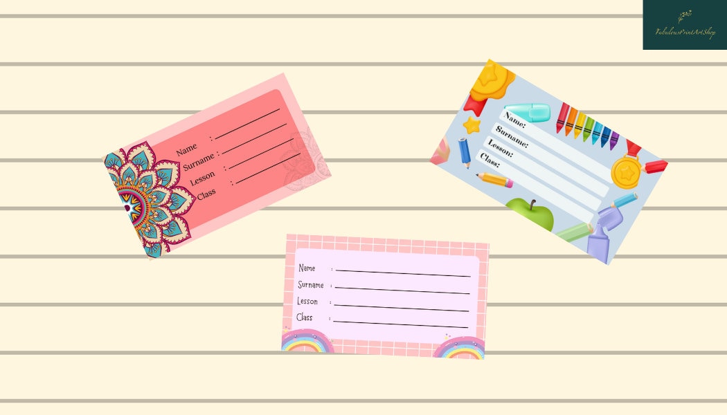 Printable School Tags Back to School Name, Surname, Lesson and Class ...