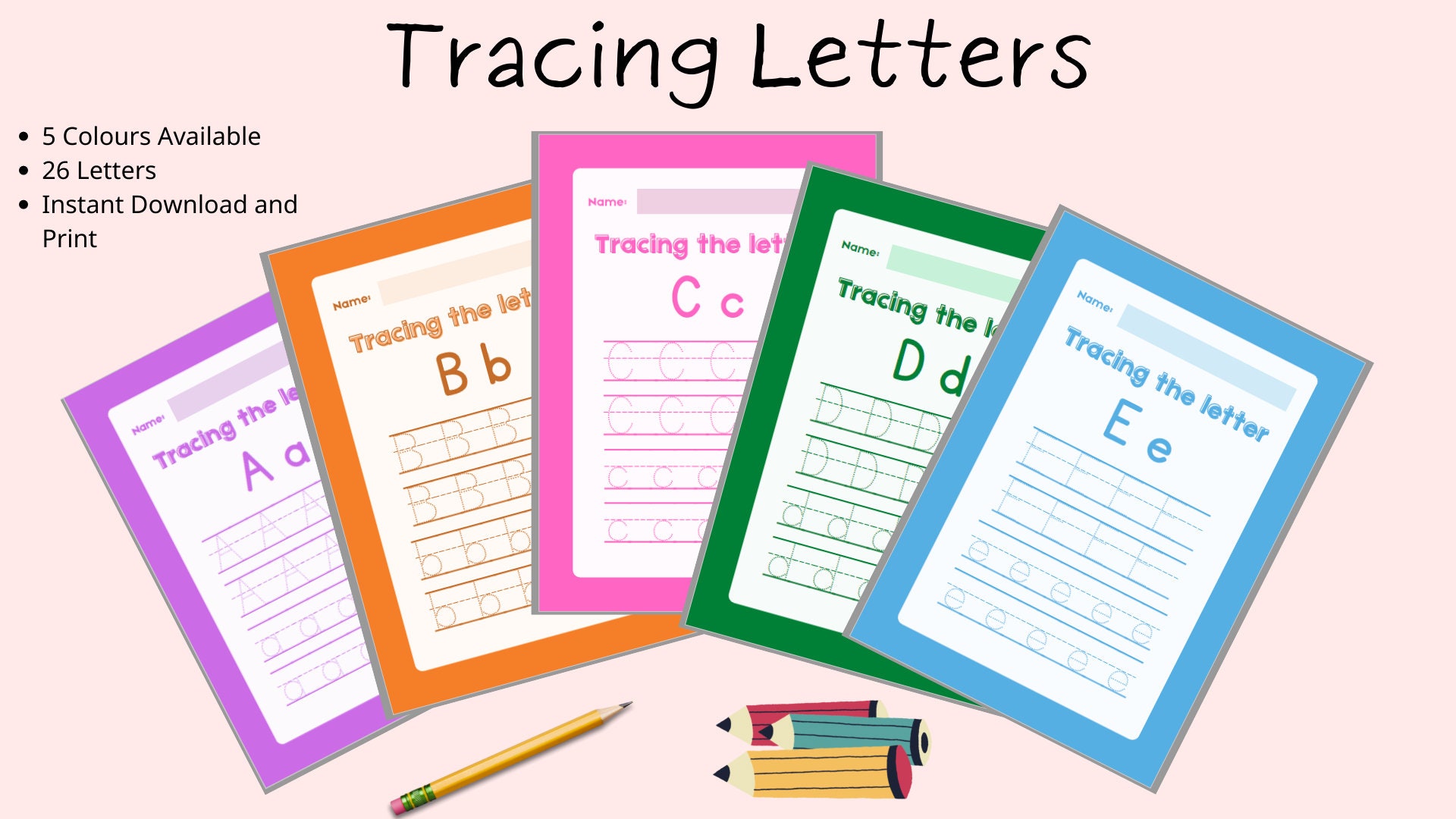 26 Printable Upper & Lowercase Alphabet Letters Preschool ...