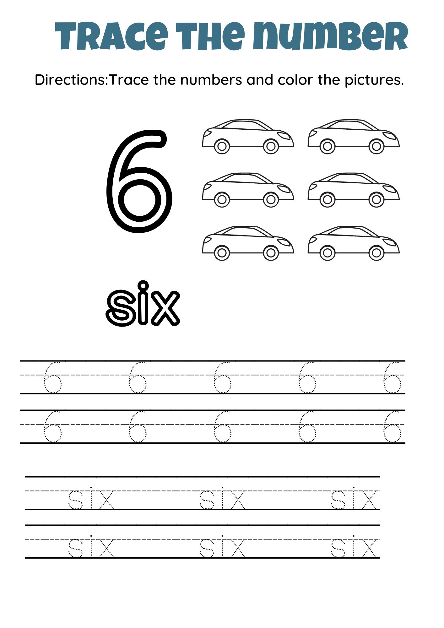 10 Printable Animated Trace the Numbers 1-10 Sheets Colour the Pictures ...