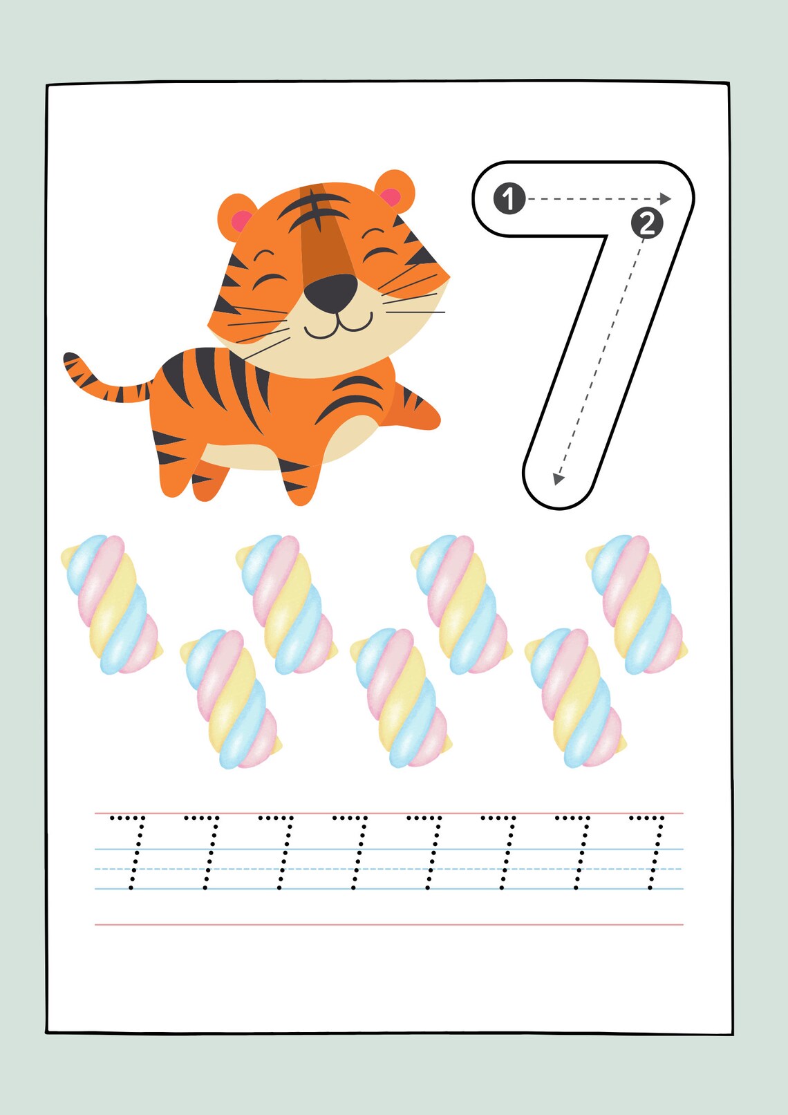 10 Printable Animated Trace the Numbers 0 to 9 Sheets | Preschool ...