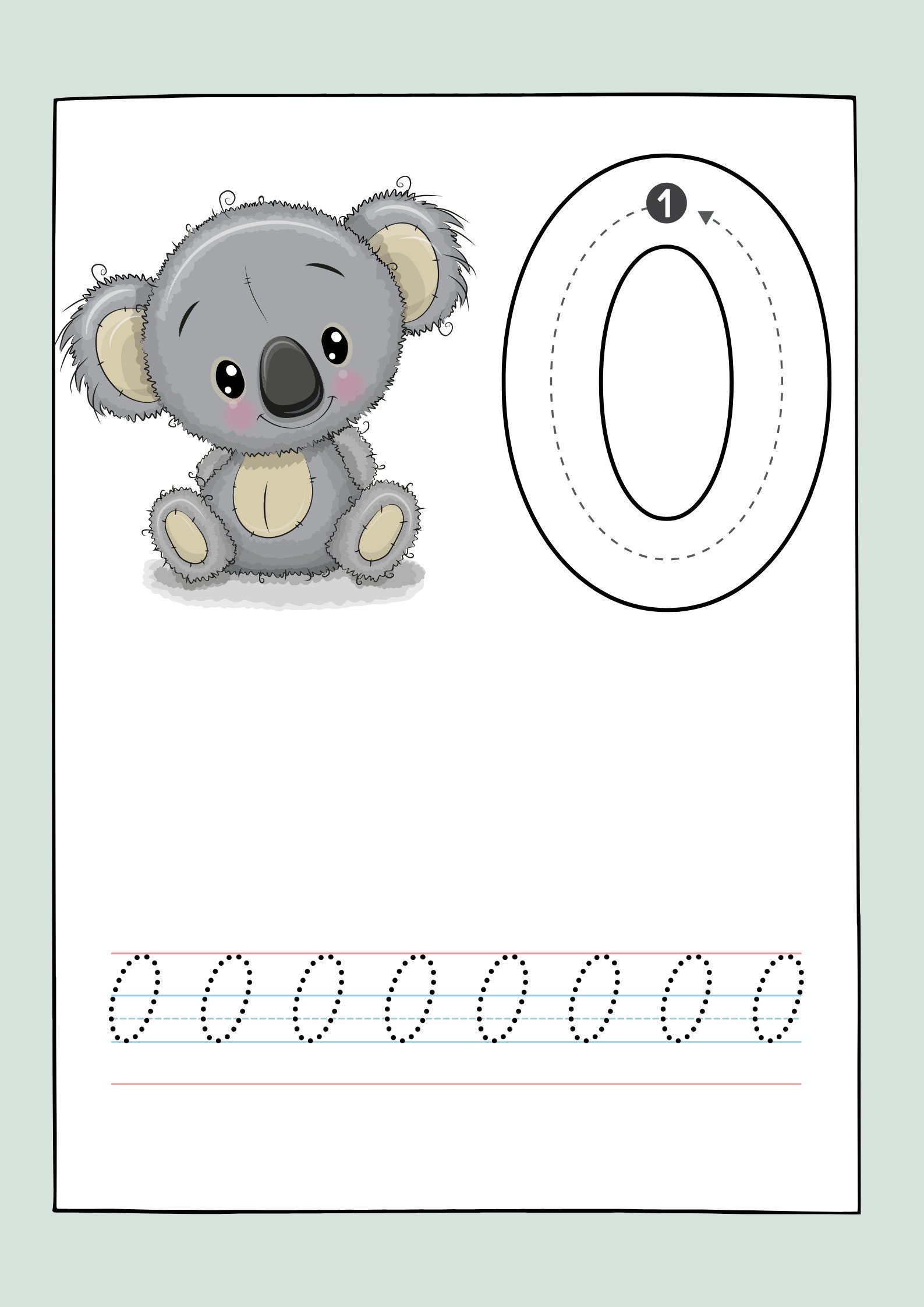 10 Printable Animated Trace the Numbers 0 to 9 Sheets - Etsy