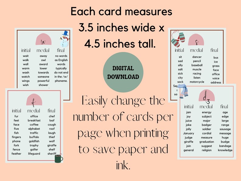 Speech Therapy Articulation Deck, Articulation Cards // Winter Theme ...