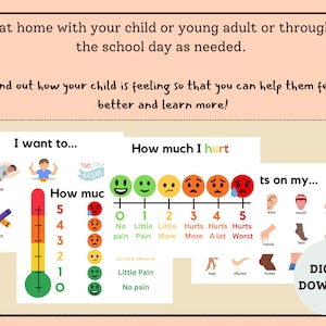 Pain Scale for Kids, Pain Thermometer // Special Needs, Nonverbal ...