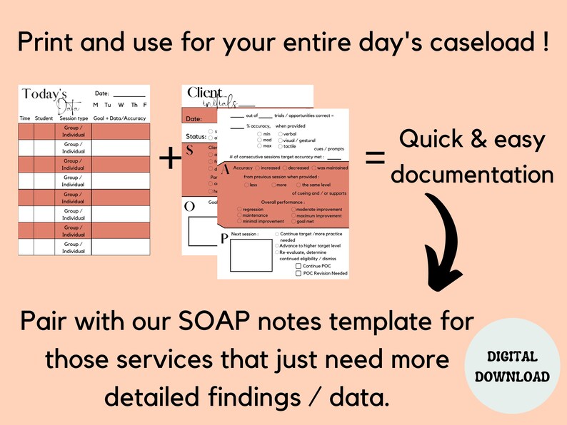 Daily Documentation // SLP, OT, PT, Allied Health // Therapy Notes ...