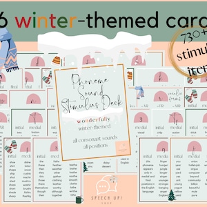 Speech Therapy Articulation Deck, Articulation Cards // Winter Theme ...