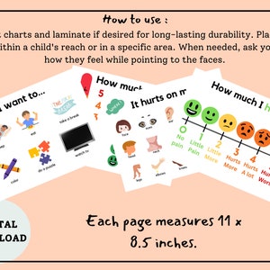 Pain Scale for Kids, Pain Thermometer // Special Needs, Nonverbal ...