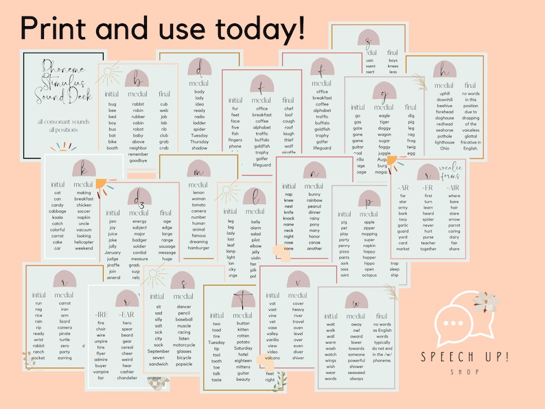 Speech Therapy Articulation Deck Articulation Cards // Speech - Etsy