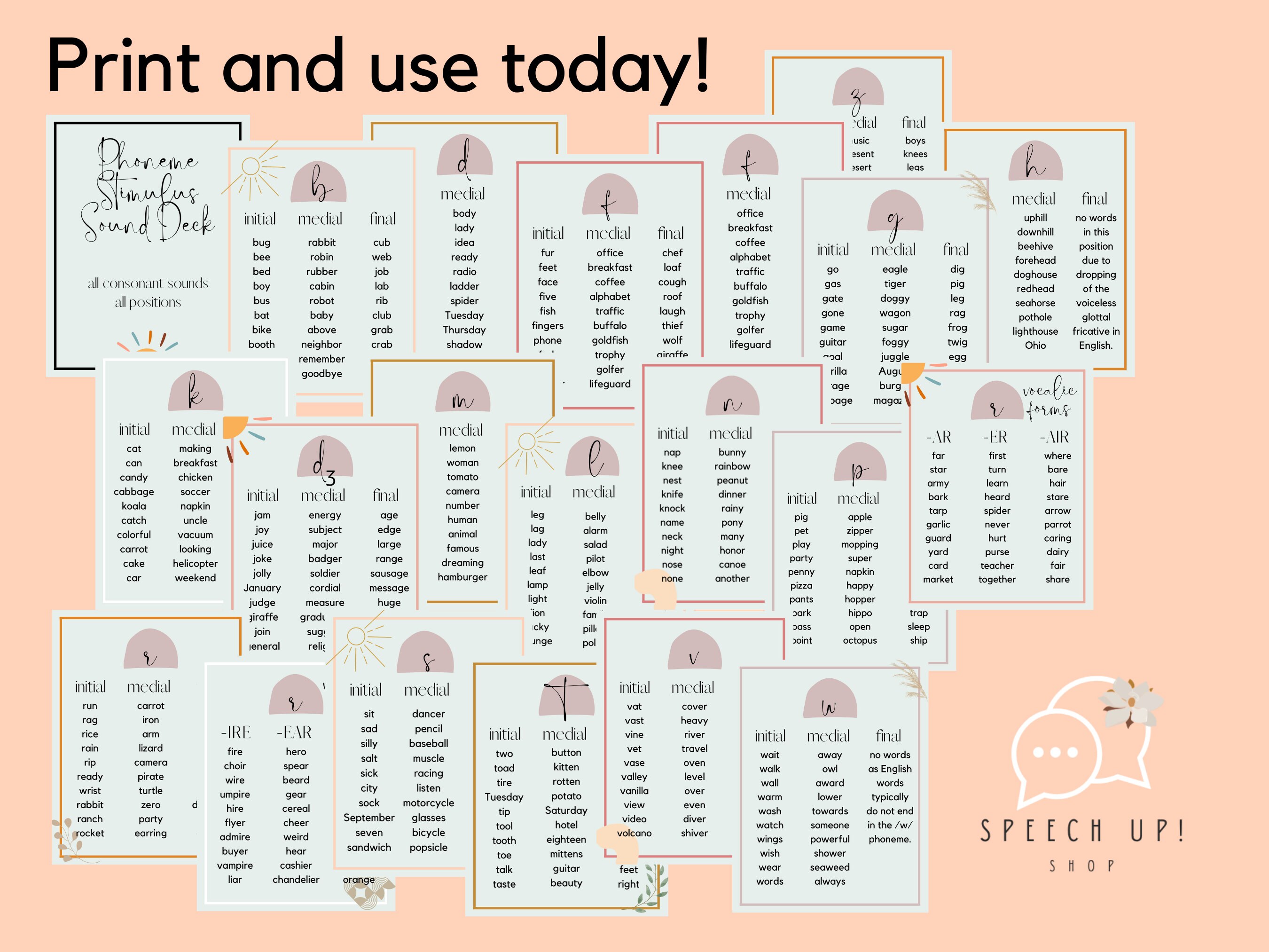 Speech Therapy Articulation Deck Articulation Cards // Speech - Etsy UK