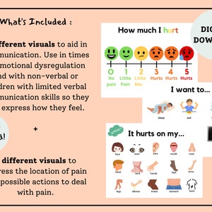Pain Scale for Kids, Pain Thermometer // Special Needs, Nonverbal ...