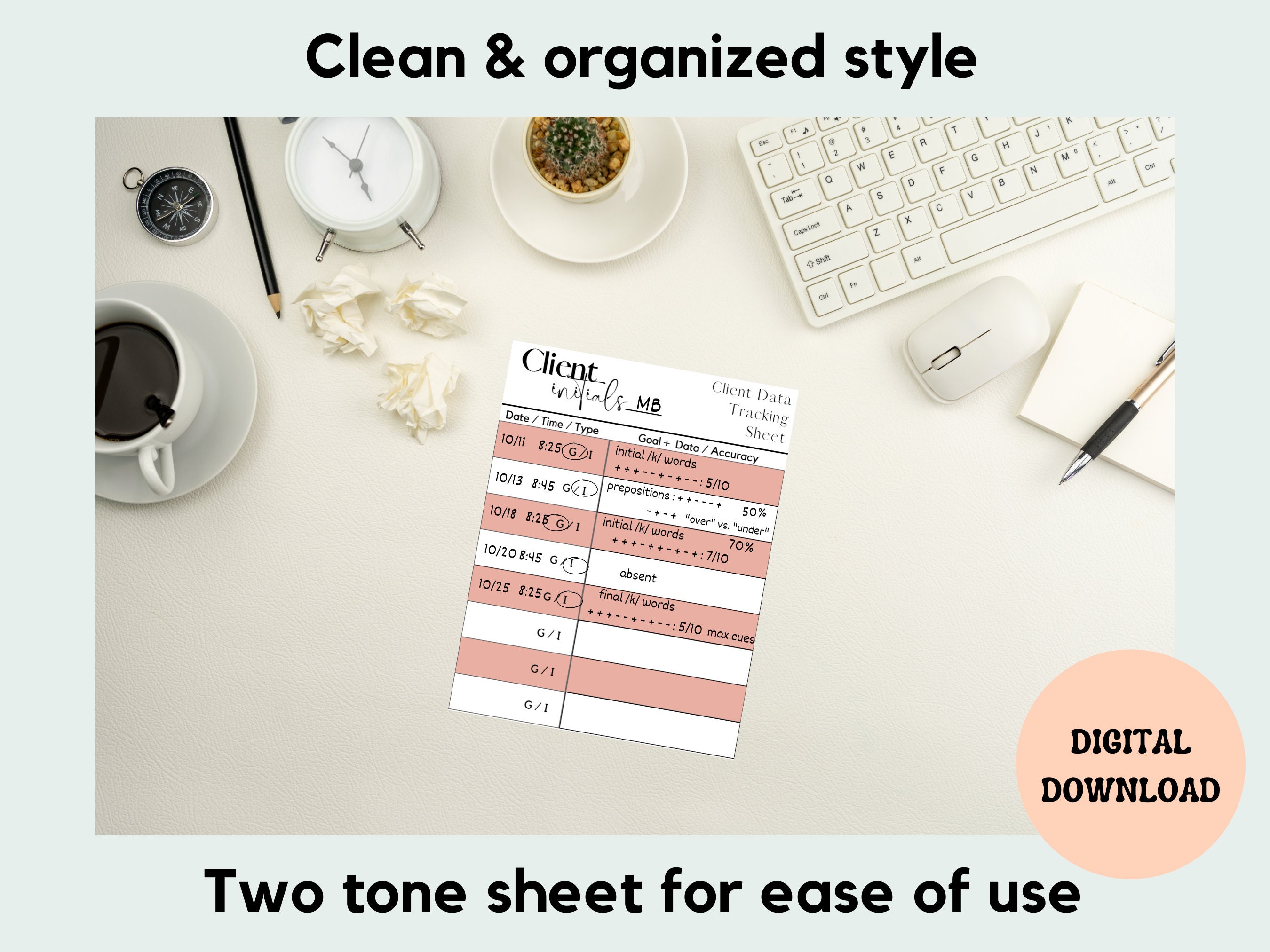 Client Data Sheet // Data Tracking Sheet // Allied Health // SLP, OT ...