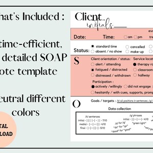 SOAP Notes Template // Therapist Documentation Template // SLP, OT ...