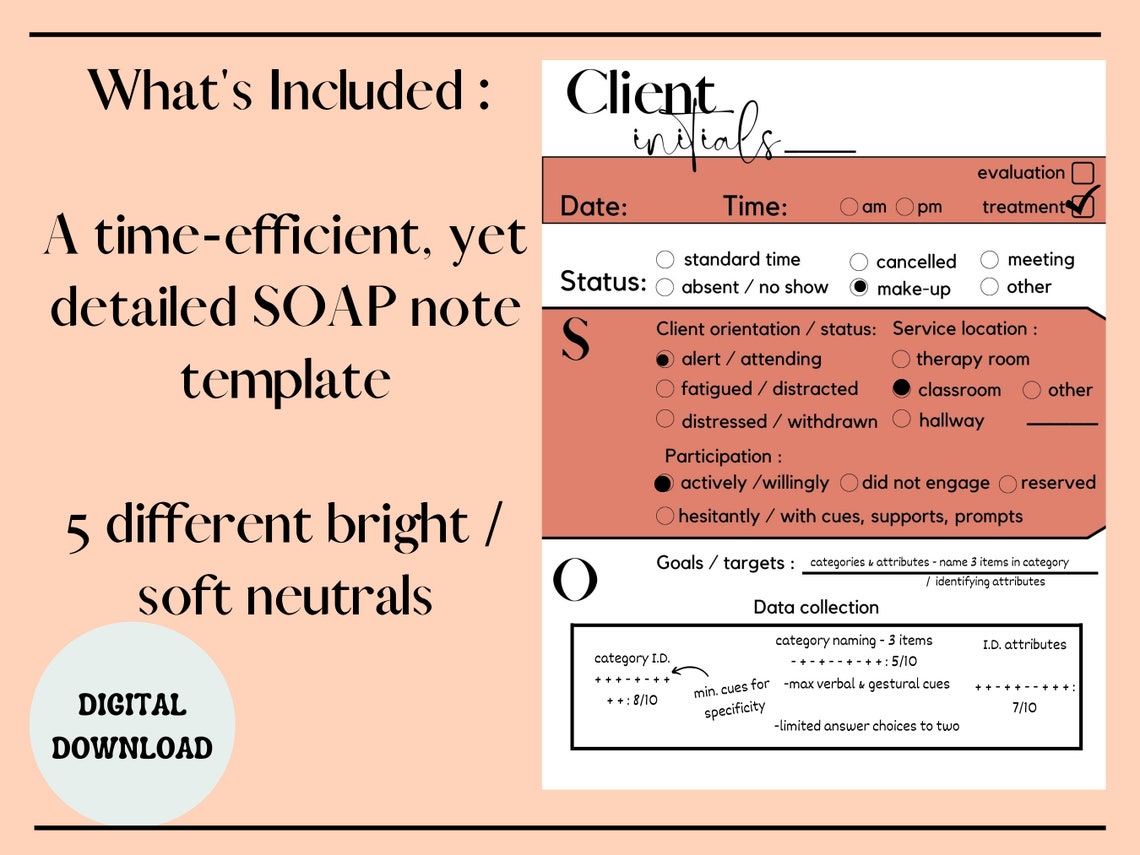 SOAP Notes Template // Therapist Paperwork Template // Therapy ...