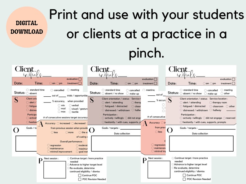SOAP Notes Template // Therapist Documentation Template // - Etsy