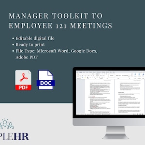 Manager Toolkit| Printable Guide| 121 Meeting Template| Employee SMART ...
