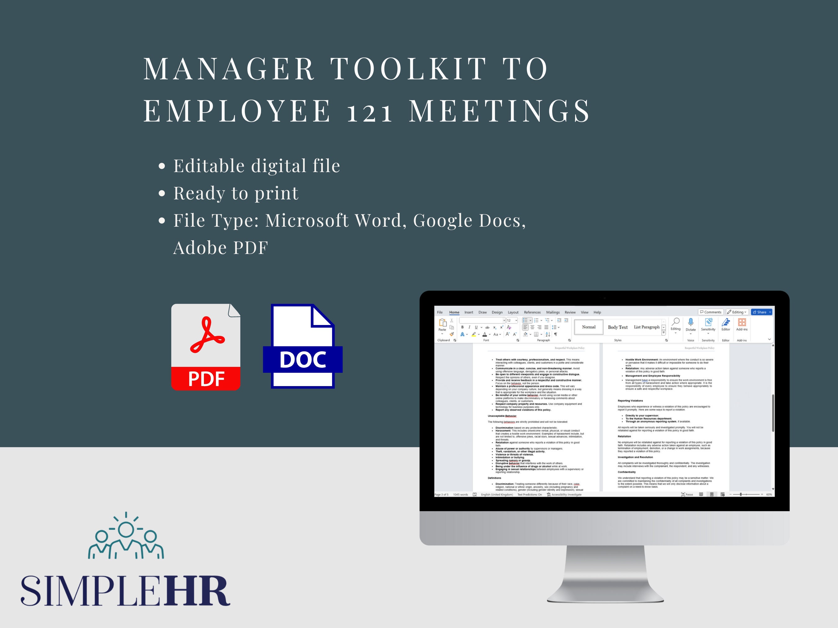 Manager Toolkit| Printable Guide| 121 Meeting Template| Employee SMART ...
