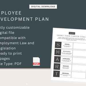 Employee SMART Goals Development Plan: HR Templates (digital Download ...