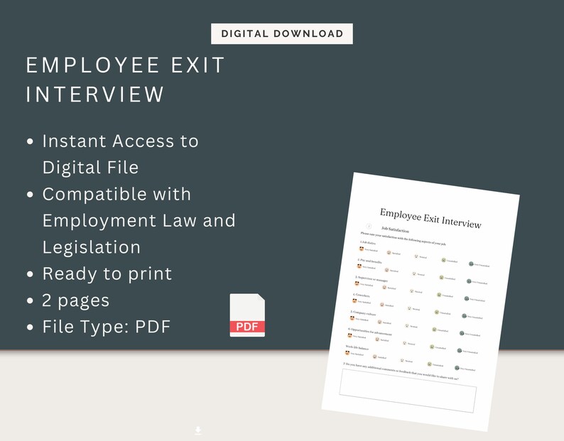 Employee Exit Questionnaire | Employee Engagement Assessment | Multiple ...