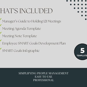 Manager Toolkit| Printable Guide| 121 Meeting Template| Employee SMART ...