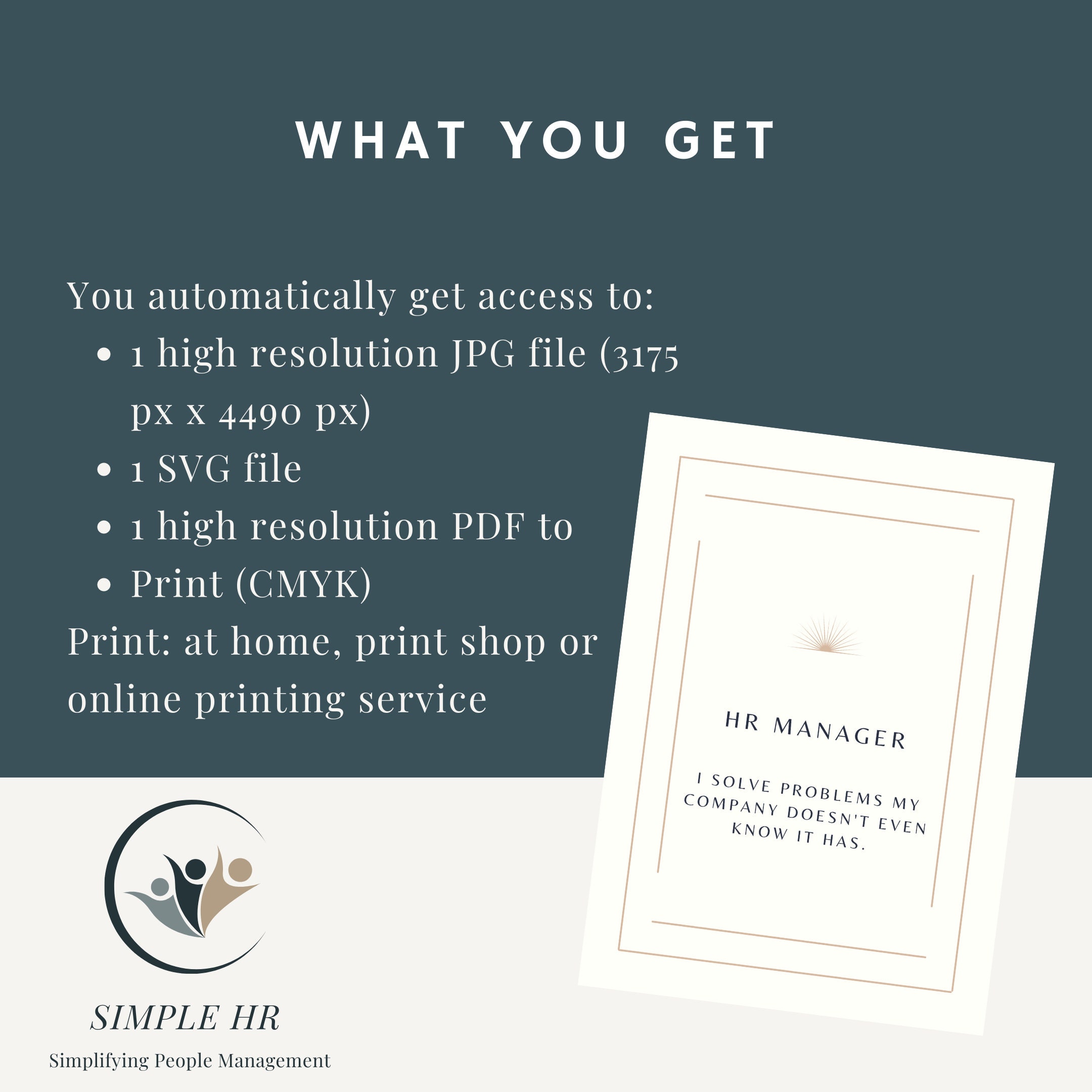 HR Manager Print Employee Gift Coworker Gift Printable Wall Art HR ...